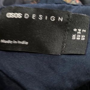 ASOS | Dresses | Asos Design Pleated Layered Midi Dress In Navy Floral ...